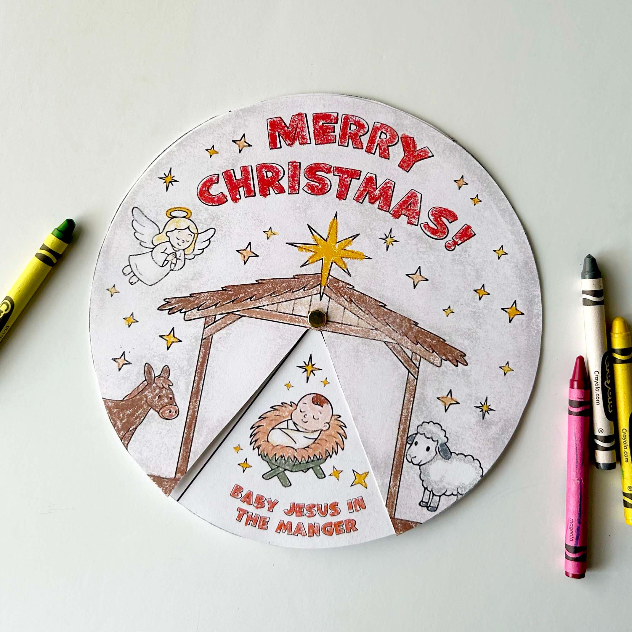 Christmas Nativity Activity Wheel, Kids Printable Craft for Bible ...