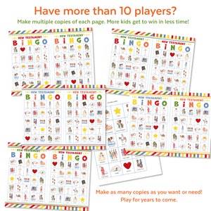 New Testament BINGO Printable Game | Bible Game for Kids - Etsy