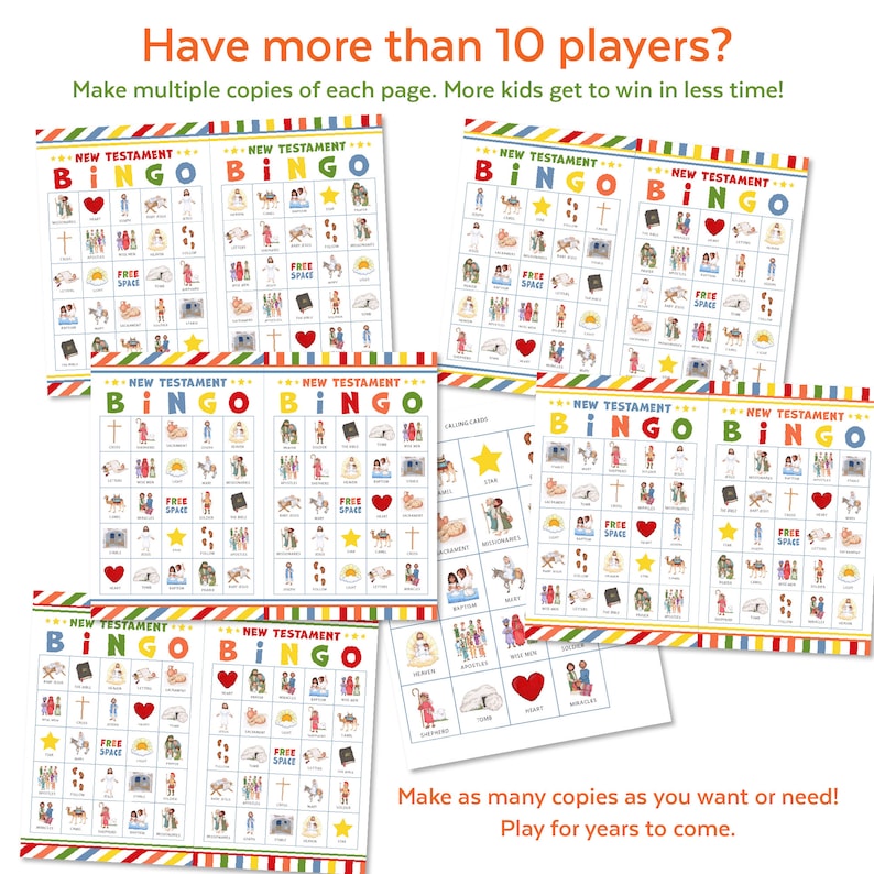 New Testament BINGO Printable Game | Bible Game for Kids - Etsy