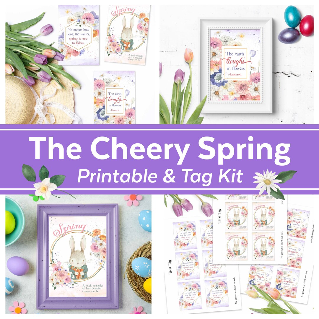 The Cheery Spring Printable & Tag Kit | Easter Spring Gift Set - Etsy