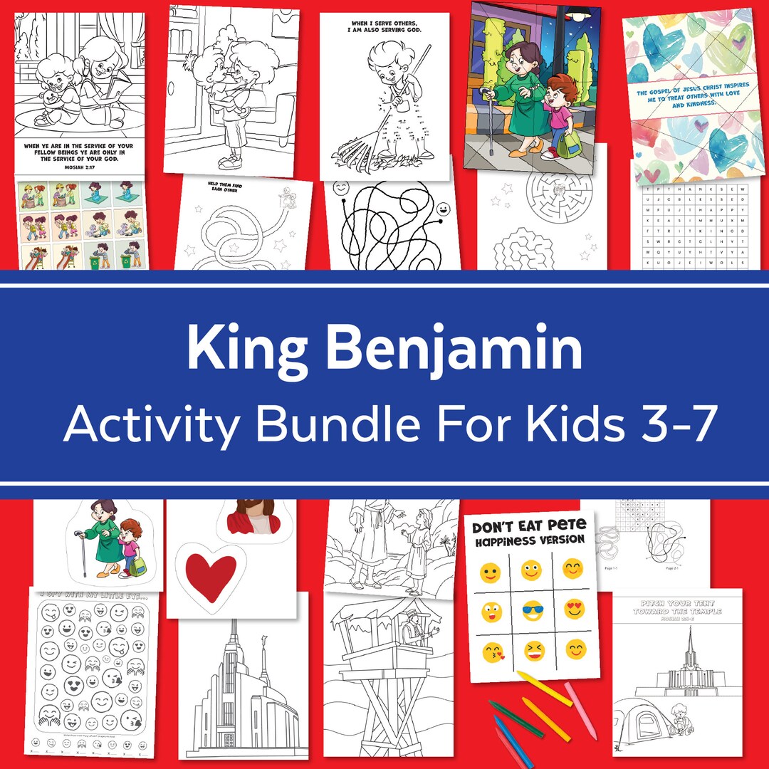 King Benjamin Book of Mormon Activity Bundle for Kids 3-7 | LDS Come ...