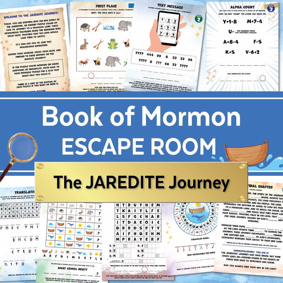 Jaredite Journey Book of Mormon Escape Room: Family DIY Game (digital ...