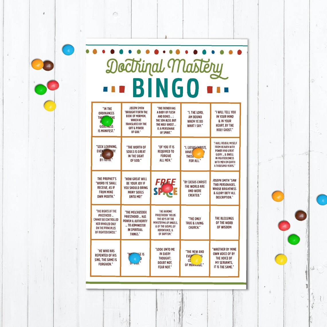 Doctrine and Covenants Doctrinal Mastery BINGO Game (PDF Printable - Etsy