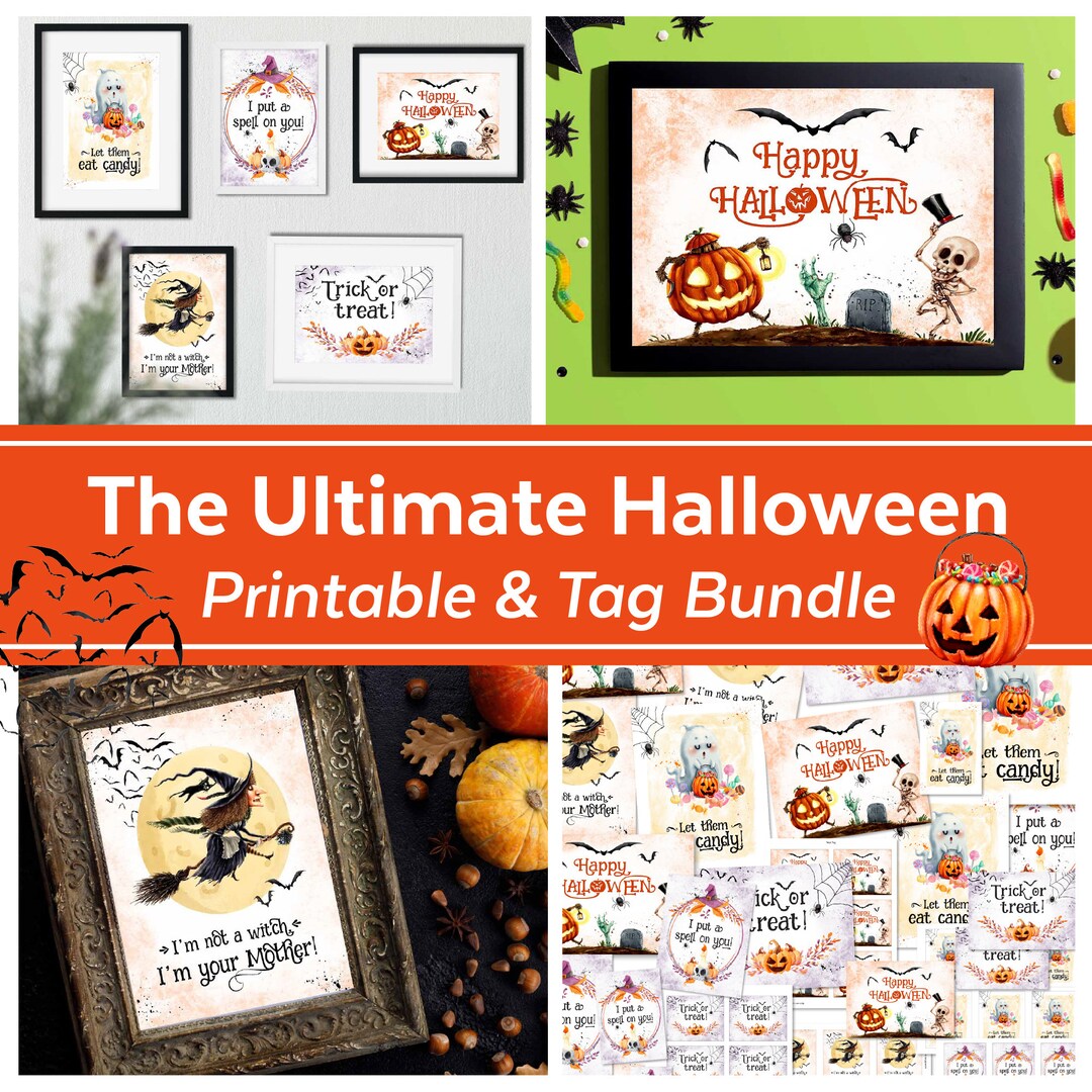 The Ultimate Halloween Printable and Tag Bundle With Halloween Coloring ...