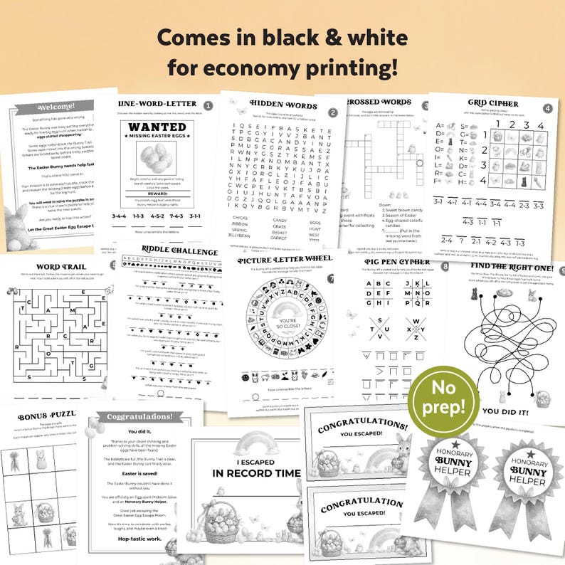 Easter Escape Room: the Egg Escape, Kids Printable Game (PDF & JPG ...