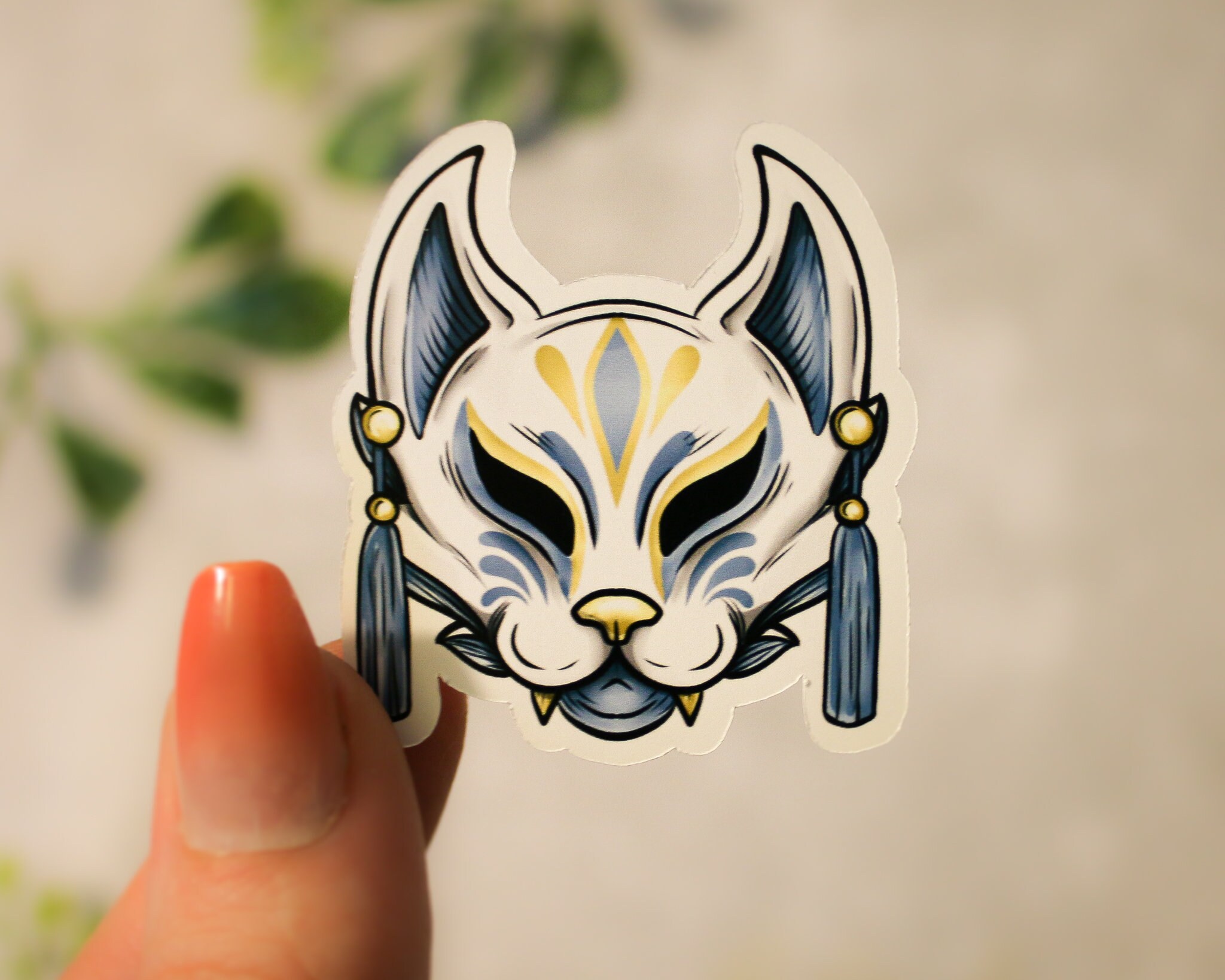 Yokai Mask Sticker Set 6 Pack Japanese Demon Masks - Etsy