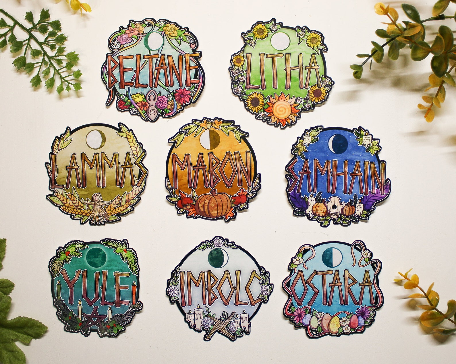 Sabbat Stickers | Pagan Wheel of the Year Stickers - Etsy