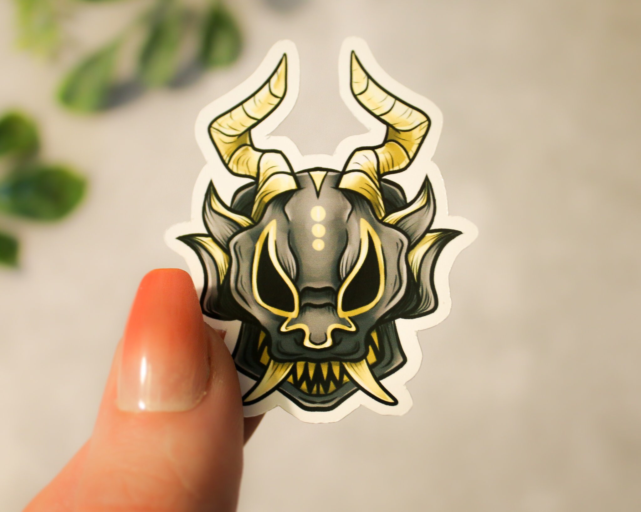 Yokai Mask Sticker Set 6 Pack Japanese Demon Masks - Etsy