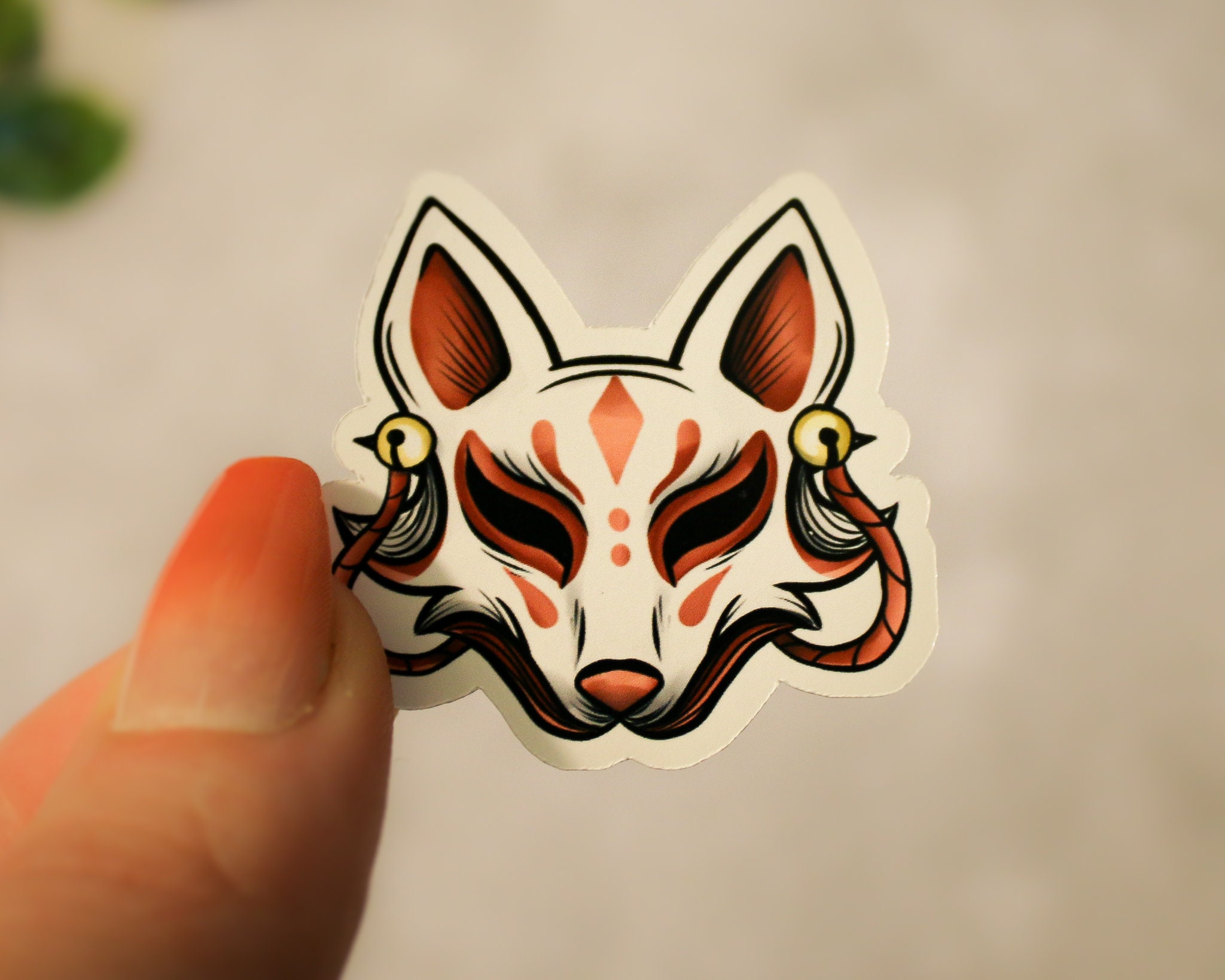 Yokai Mask Sticker Set 6 Pack Japanese Demon Masks - Etsy