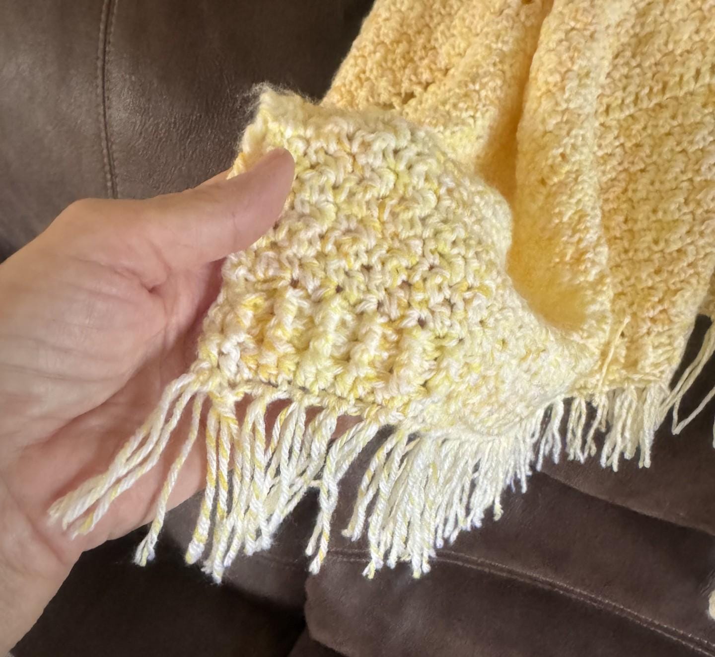 YELLOW FRINGED THROW Lap Blanket Afghan With 2-inch Fringe - Etsy