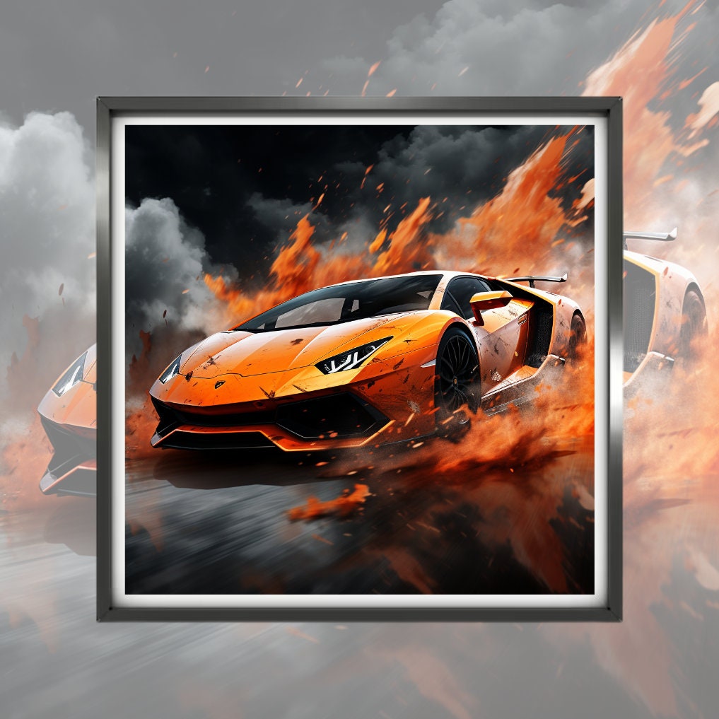 Lamborghini #2 High-resolution Digital Artwork, Ready to Print, Instant ...