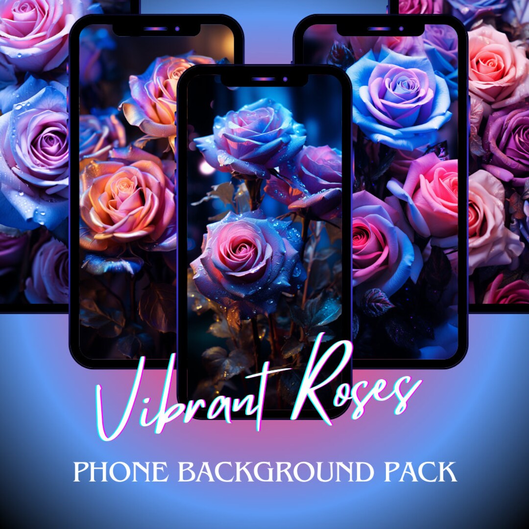Vibrant Roses High-resolution Phone Background, Ready to Print, Instant ...