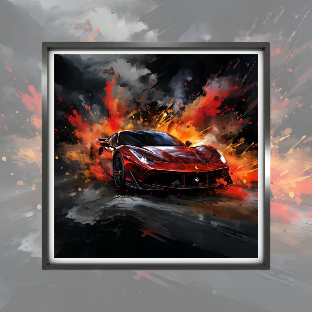 Ferrari High-resolution Digital Artwork, Ready to Print, Instant ...