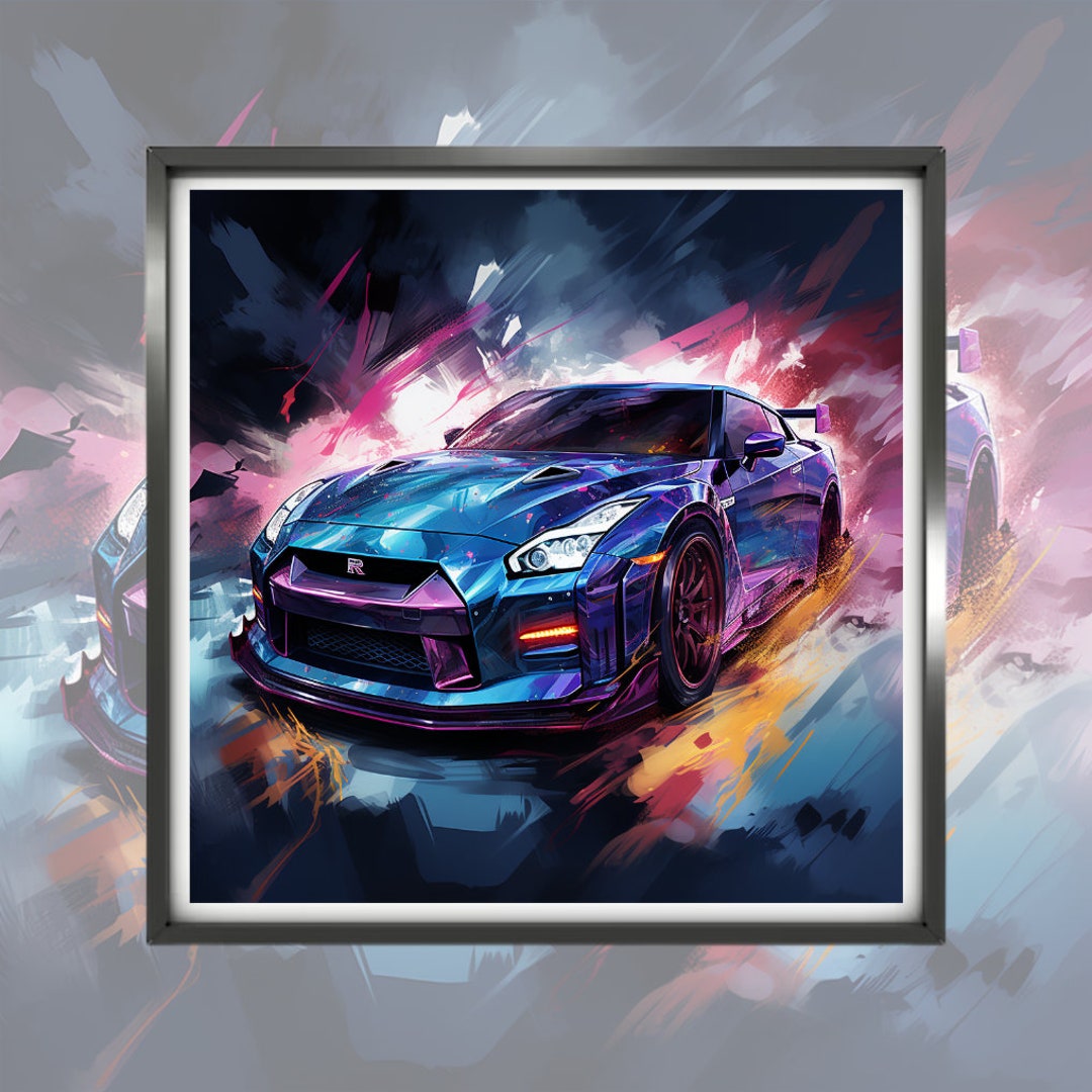 Nissan GT-R High-resolution Digital Artwork, Ready to Print, Instant ...