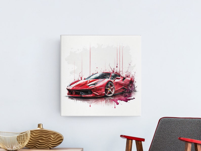 Watercolour Ferrari High-resolution Digital Artwork, Ready to Print ...