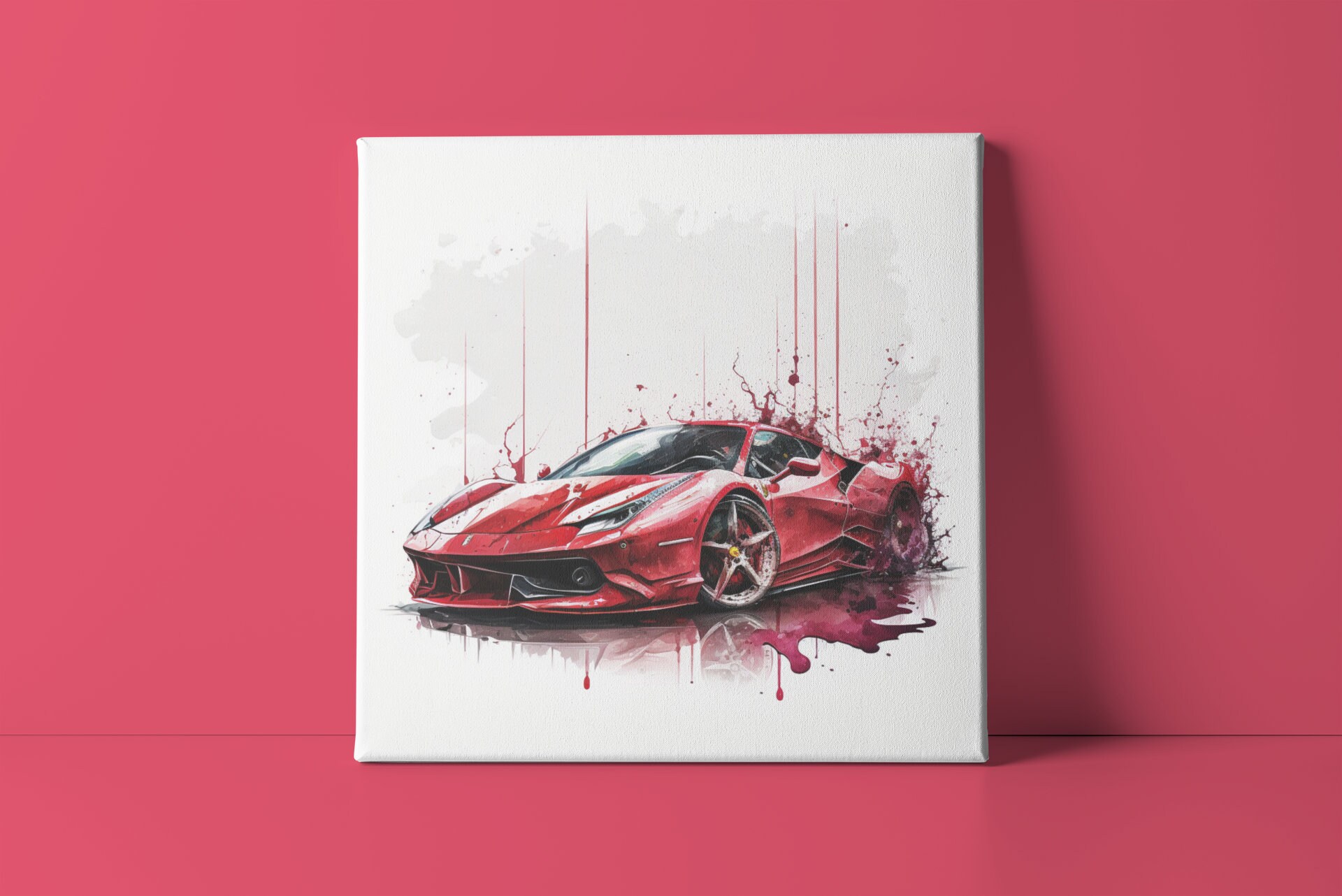 Watercolour Ferrari High-resolution Digital Artwork, Ready to Print ...