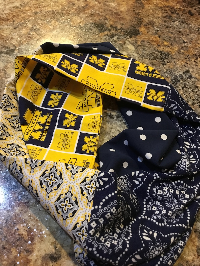 University of Michigan Scarf, Women’s Scarf, Infinity Scarf, Blue and ...