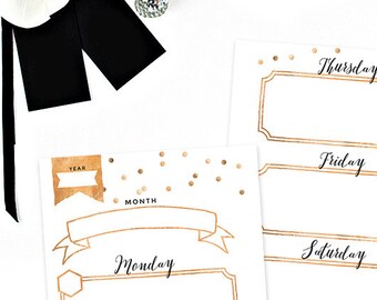 Gold Printable Personal Planner Inserts Refills PERSONAL Size
