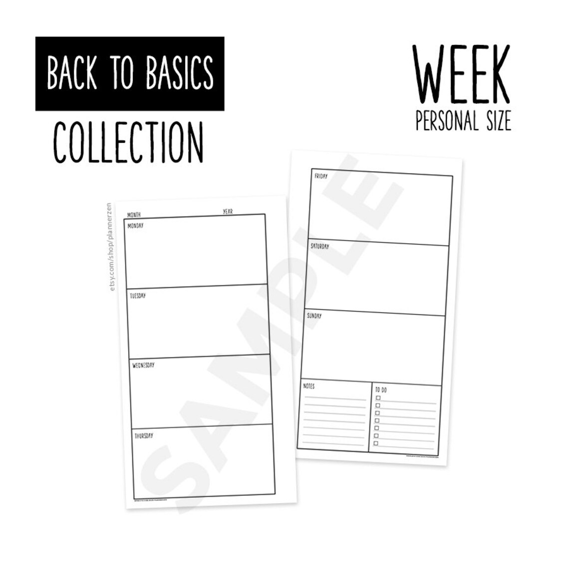 Printable Personal Planner Inserts Refills PERSONAL Size - Etsy