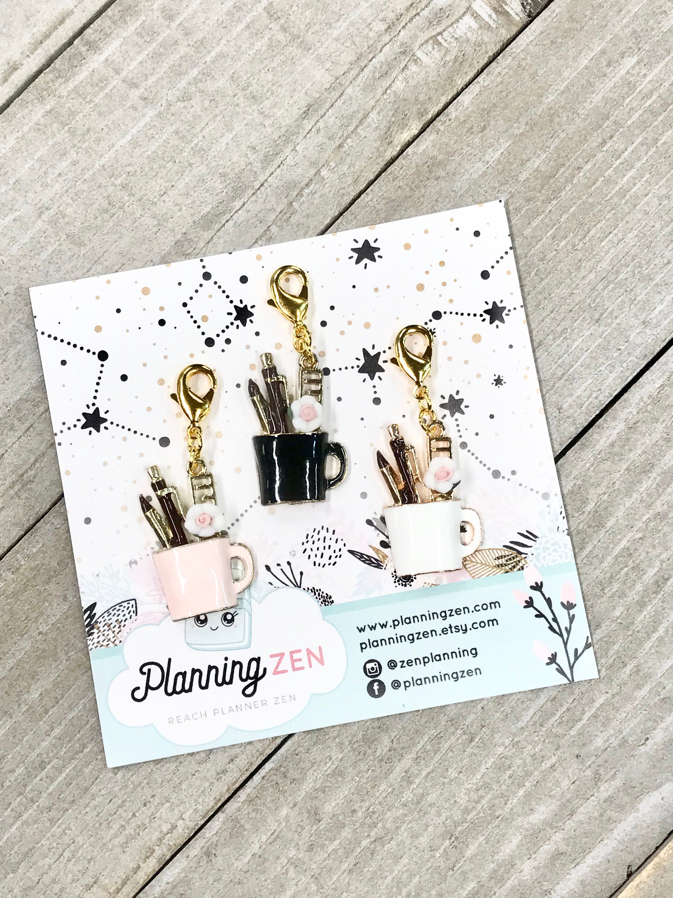 Pretty Planner Pens Enamel Planner Charm Planner | Etsy