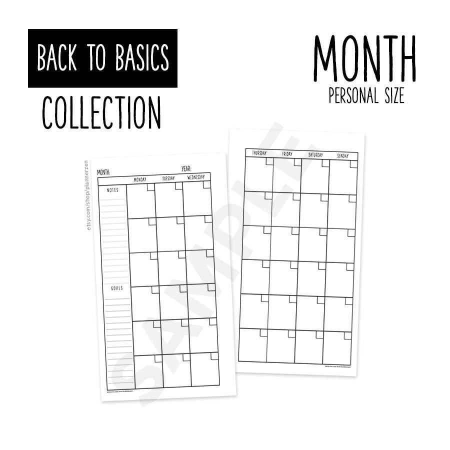 Printable Personal Planner Inserts Refills PERSONAL Size | Etsy