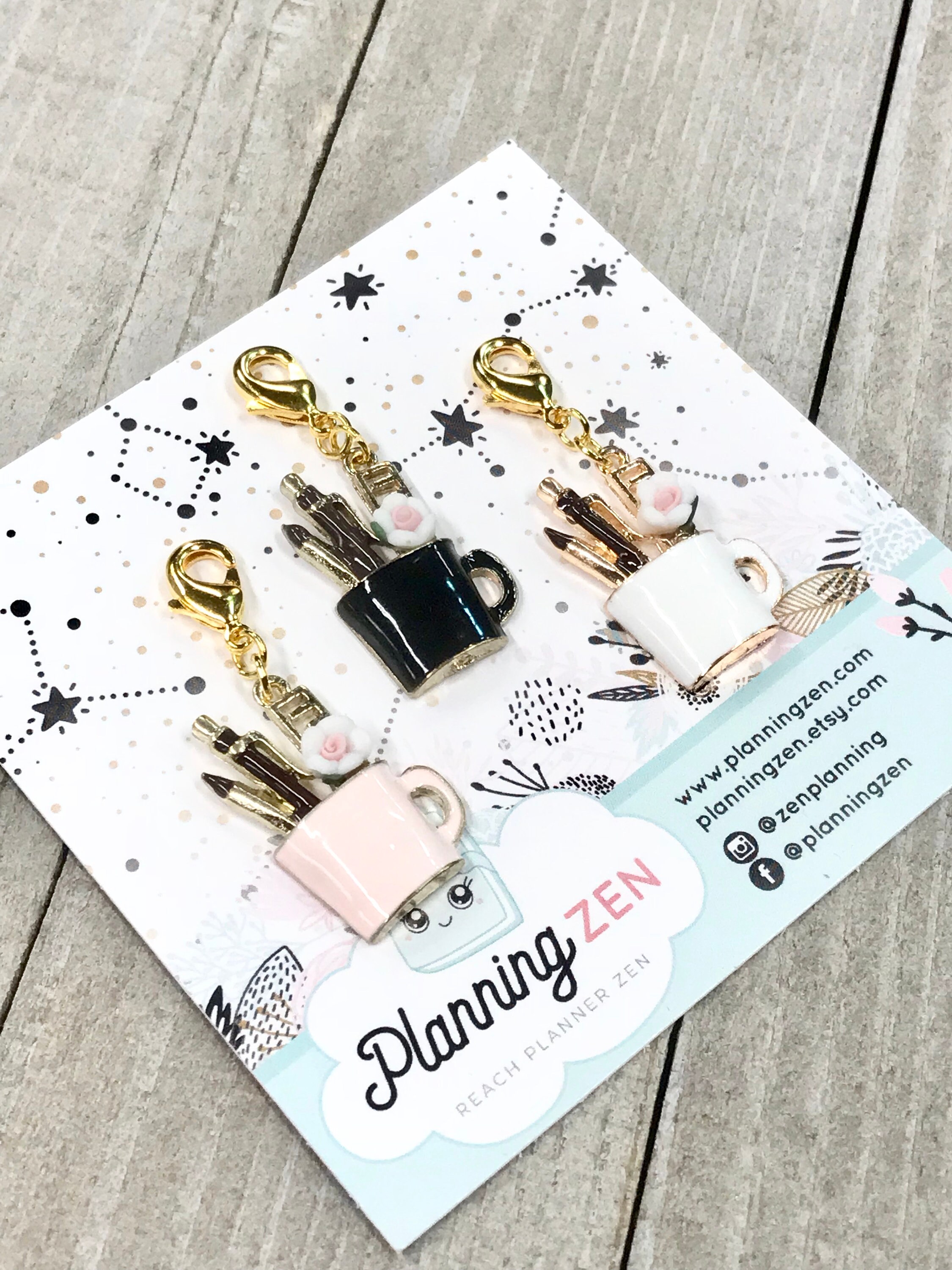 Pretty Planner Pens Enamel Planner Charm Planner | Etsy