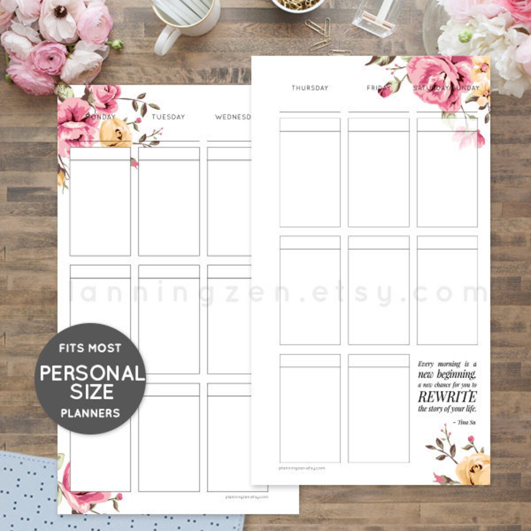 Printable Planner Inserts for Personal Size Planners Style PS1 - Etsy