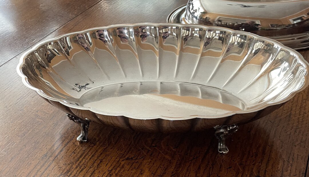 Vintage WM A Rogers Silver Plate Footed Scalloped Serving Dish - Etsy
