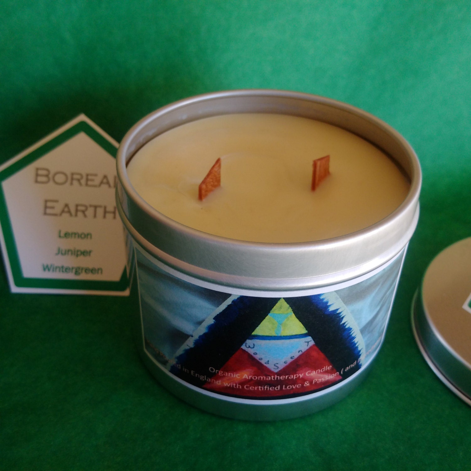 Lemon, Juniper and Wintergreen BOREAL EARTH Organic Aromatherapy Candle ...