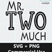 Mr Two Much SVG PNG, Second Birthday Boy Svg, Mr TWO Svg, Files for ...