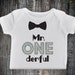 Mr One Derful Onesie First Birthday Mr Onederful Outfit Cake | Etsy