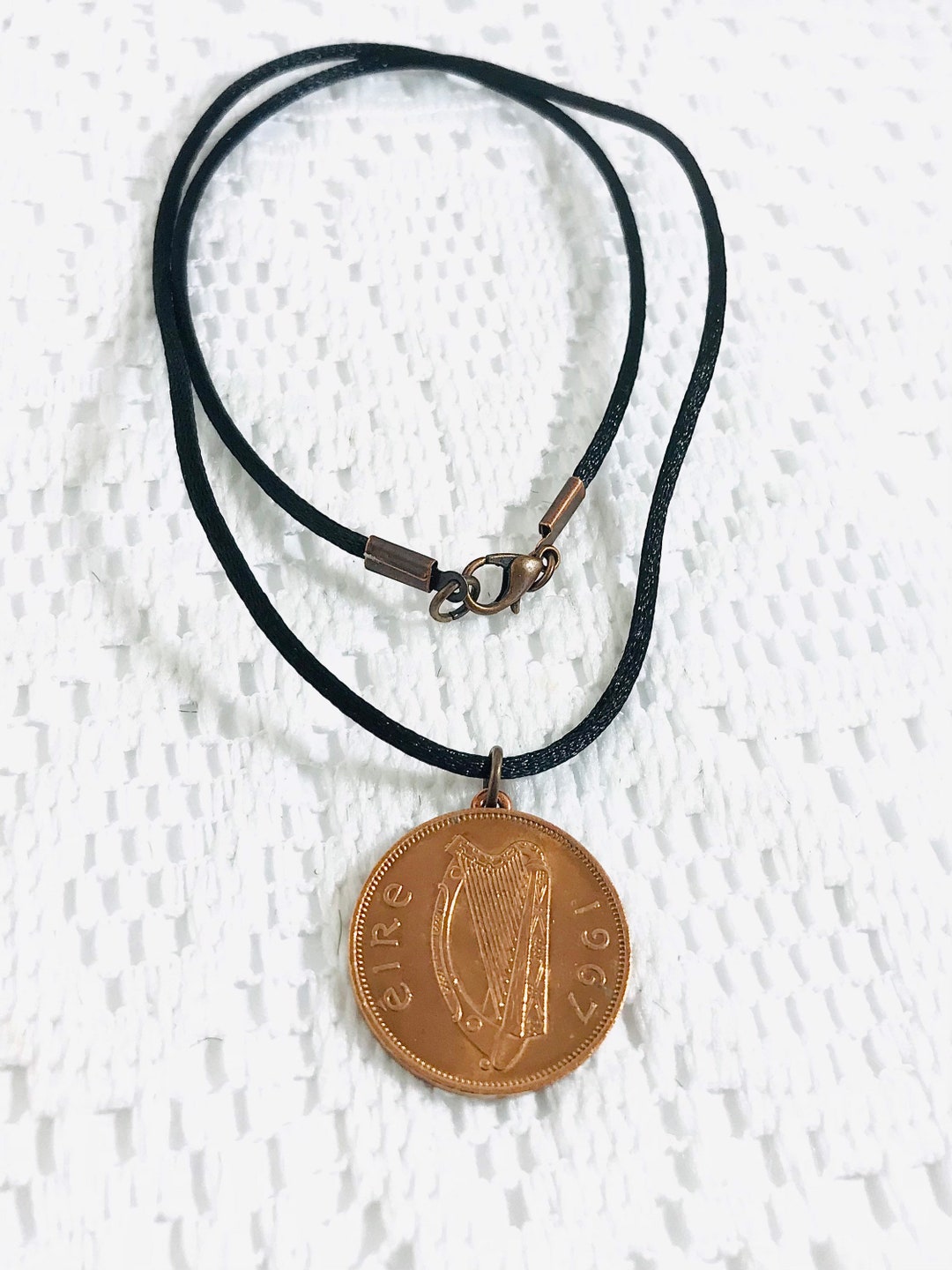 1967 Irish Coin Necklace,1967 Irish Half Penny Birth Year Coin Necklace ...