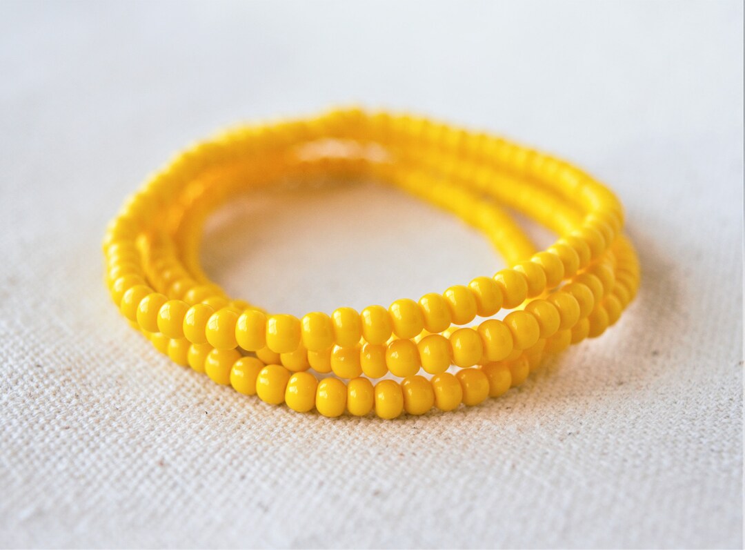 Yellow Bracelet Set, Seed Bead Bracelets, Boho Bracelets, Hippie ...