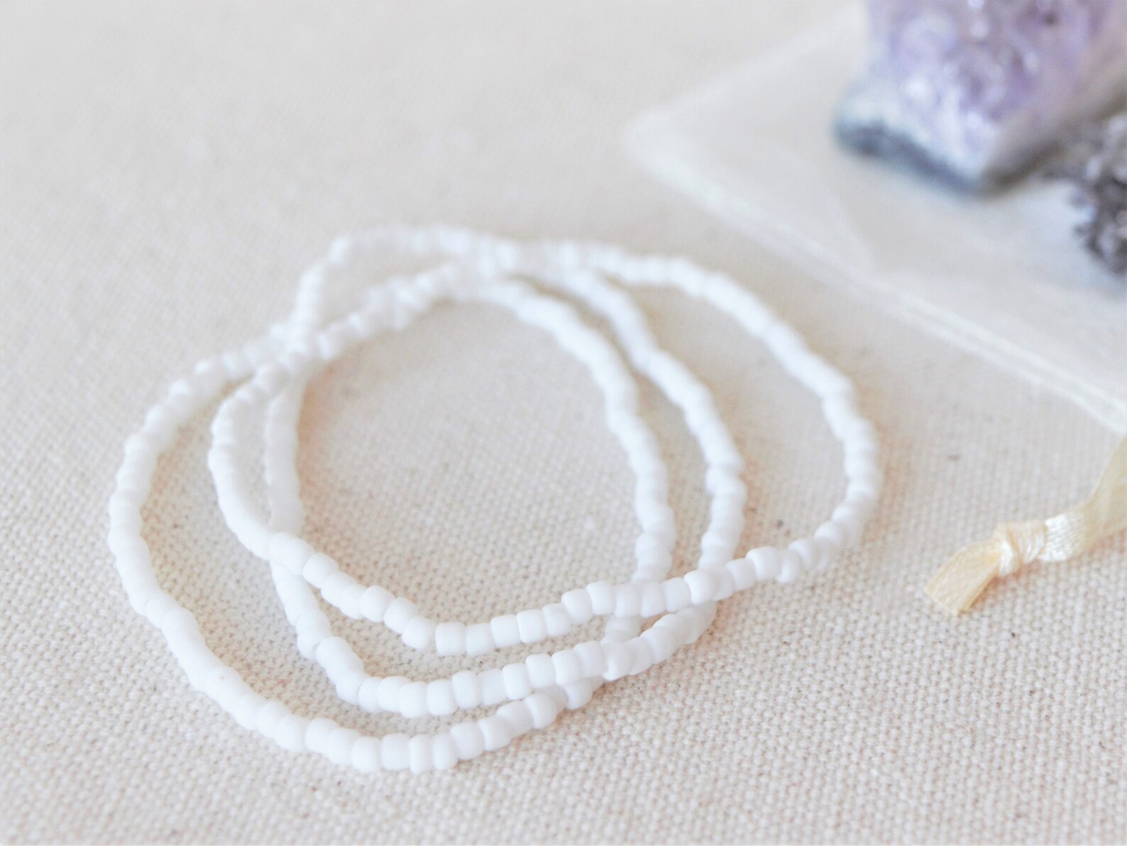 Matte White Seed Bead Anklets, Boho Anklets, White Anklets, Beach ...