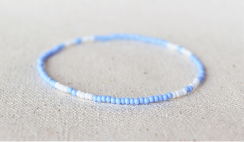 Light Blue Beaded Anklet Set Beach Anklet Boho Anklet | Etsy