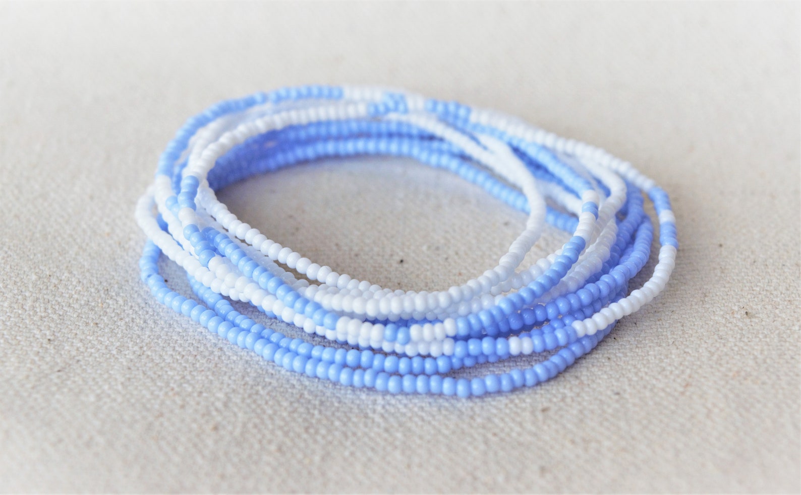 Light Blue Beaded Anklet Set Beach Anklet Boho Anklet | Etsy