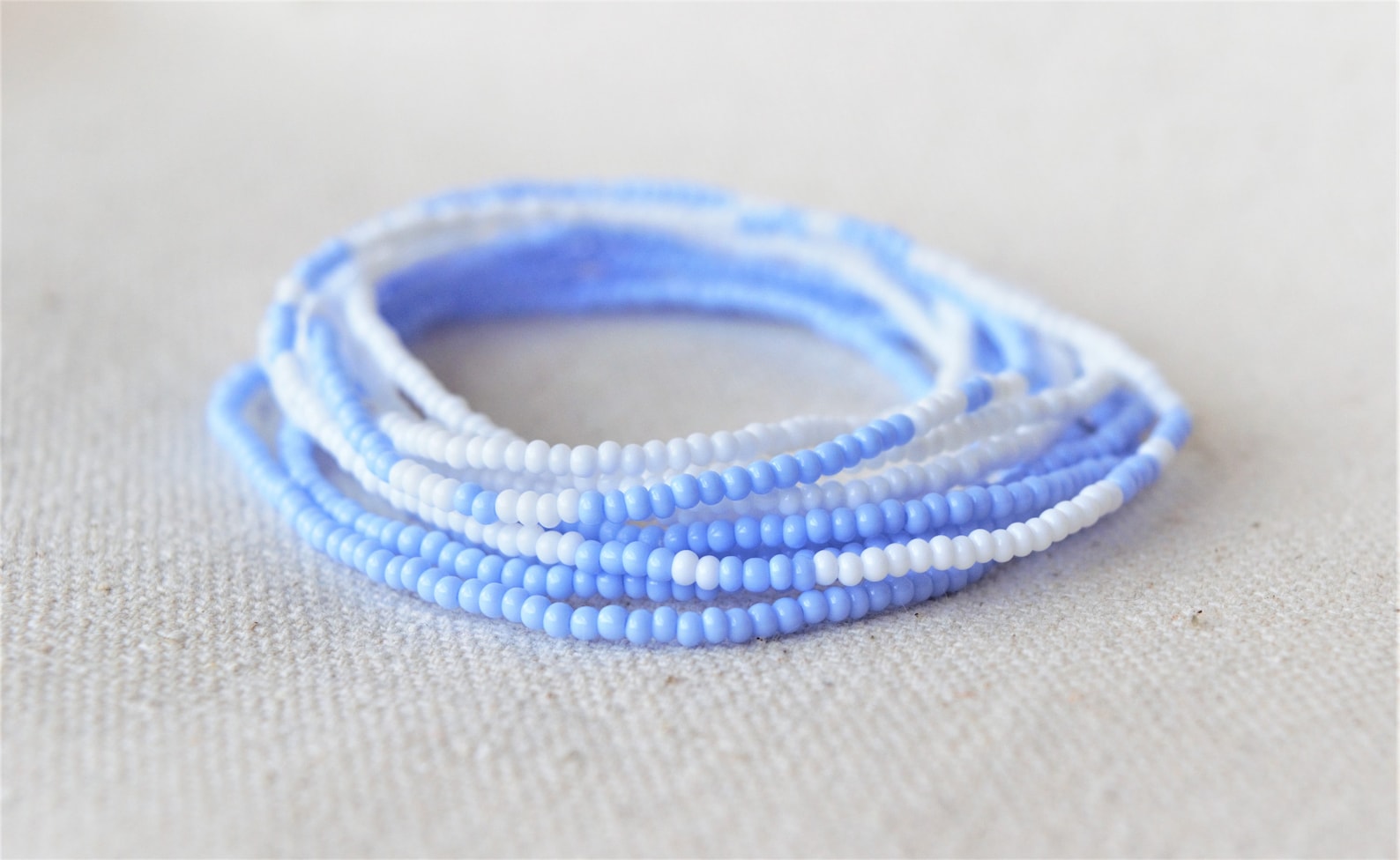 Light Blue Beaded Anklet Set Beach Anklet Boho Anklet | Etsy