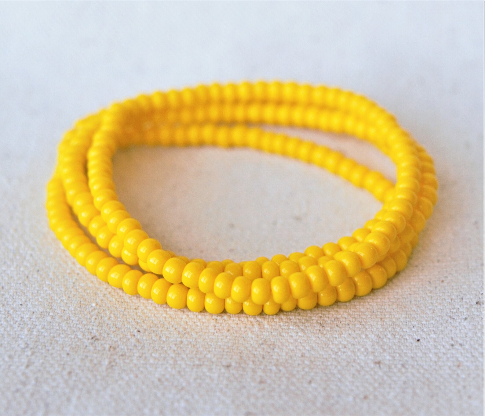 Yellow Bracelet Set, Seed Bead Bracelets, Boho Bracelets, Hippie ...
