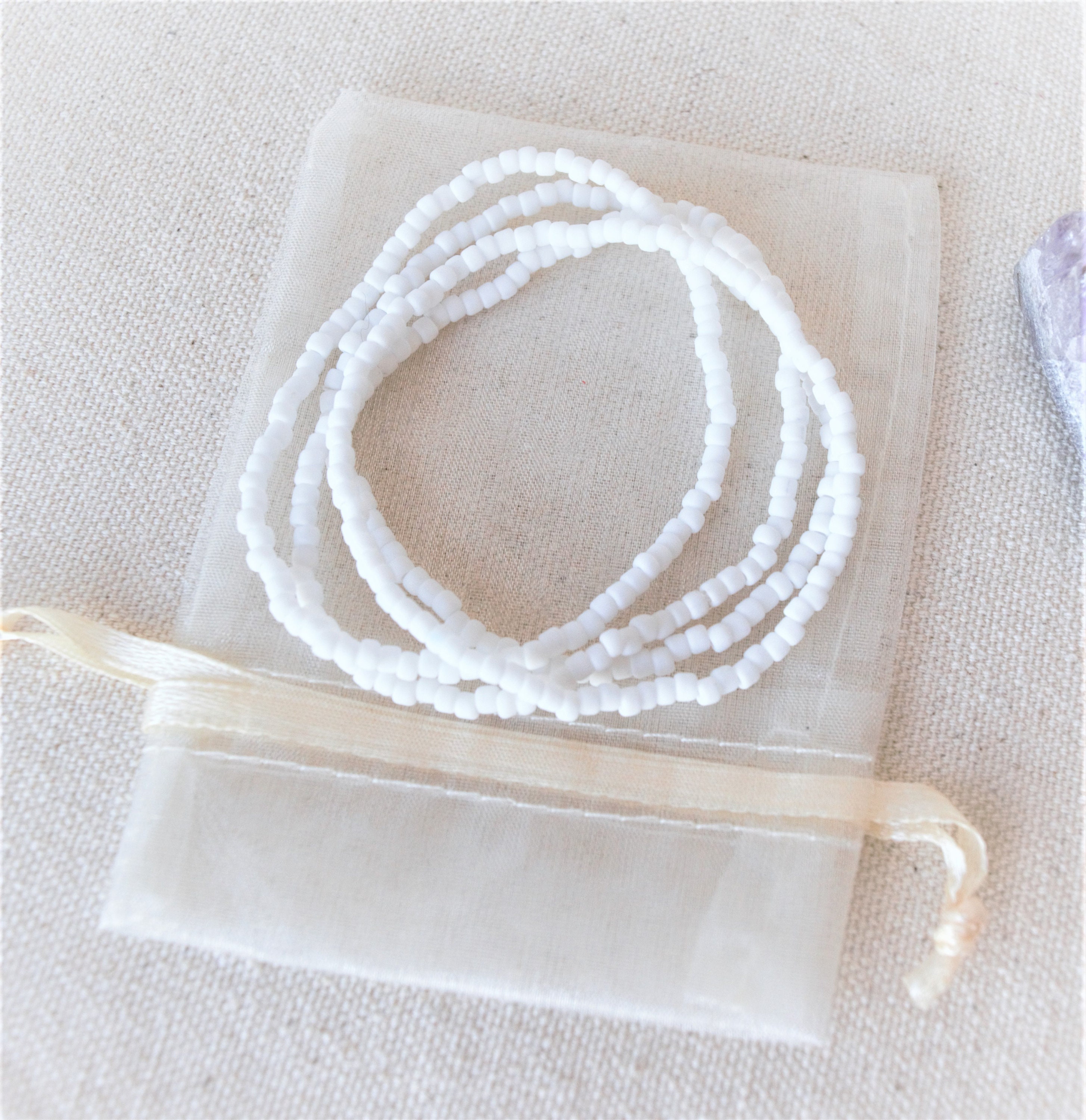 Matte White Seed Bead Anklets, Boho Anklets, White Anklets, Beach ...
