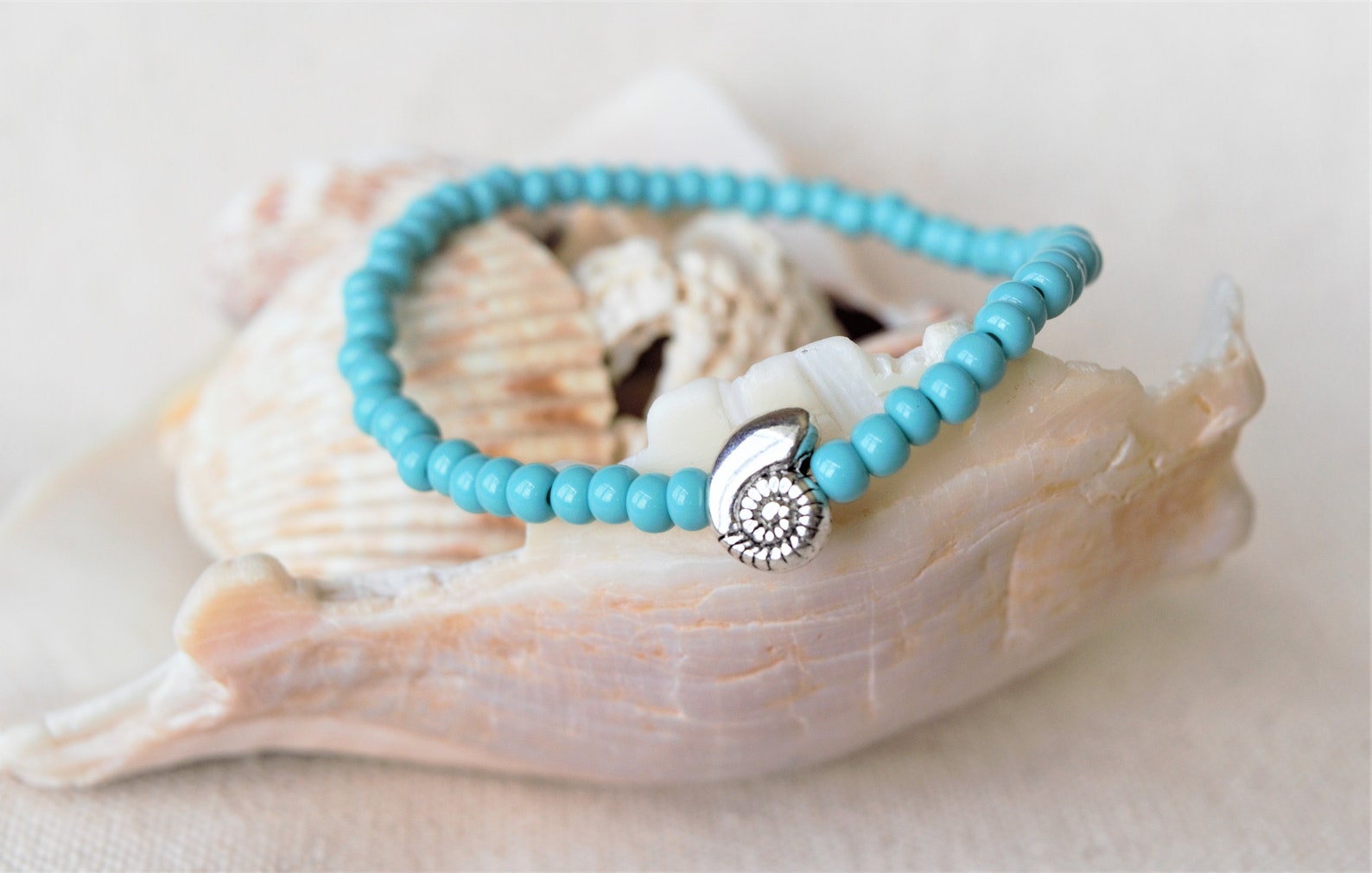 Seashell Bracelet Beach Bracelet Nautical Bracelet Boho | Etsy