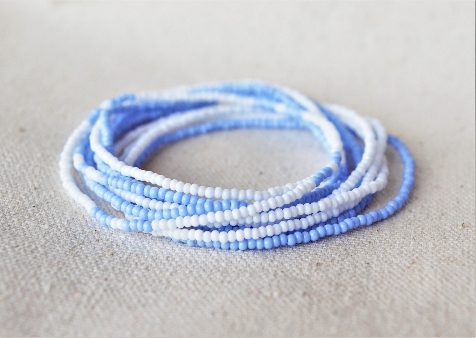 Light Blue Beaded Anklet Set Beach Anklet Boho Anklet | Etsy