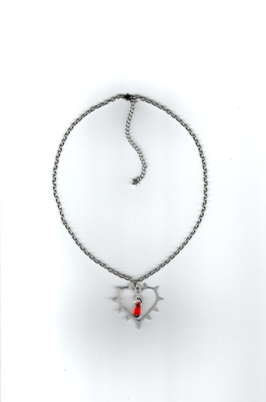 Dissection Necklace Heart Spiked Charm Pendant - Etsy