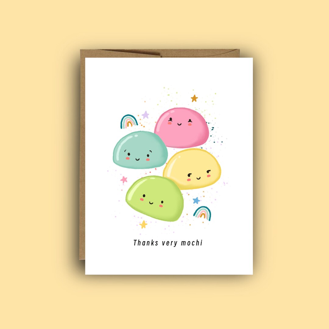 Thanks Very Mochi Card, Mochi Card, Mochi Greeting Cards, Mochi ...