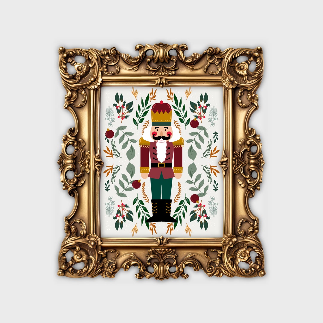 Nutcracker Art Print, Burgundy Nutcracker Art Print, Nutcracker Home ...