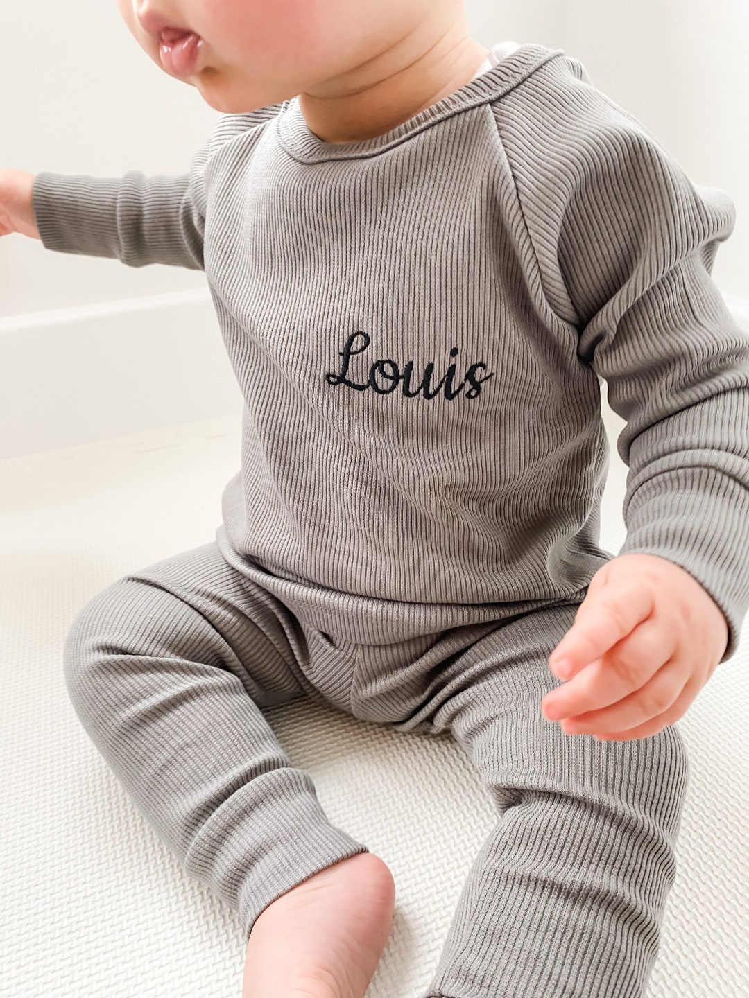 Personalised Baby and Child Ribbed Sets - Embroidered Kids Sets ...