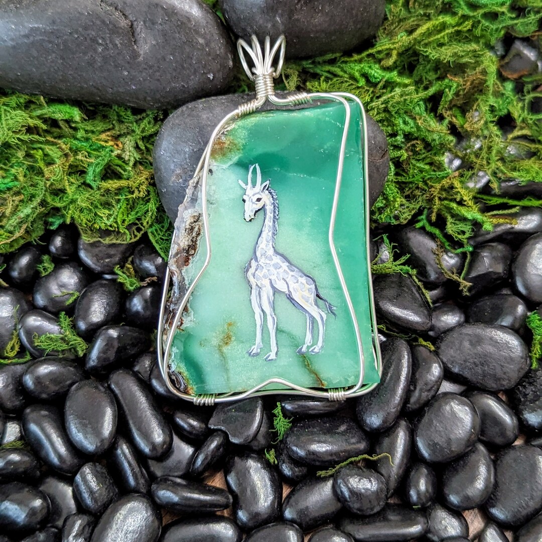 Bosch Giraffe Chrysoprase Pendant - Etsy