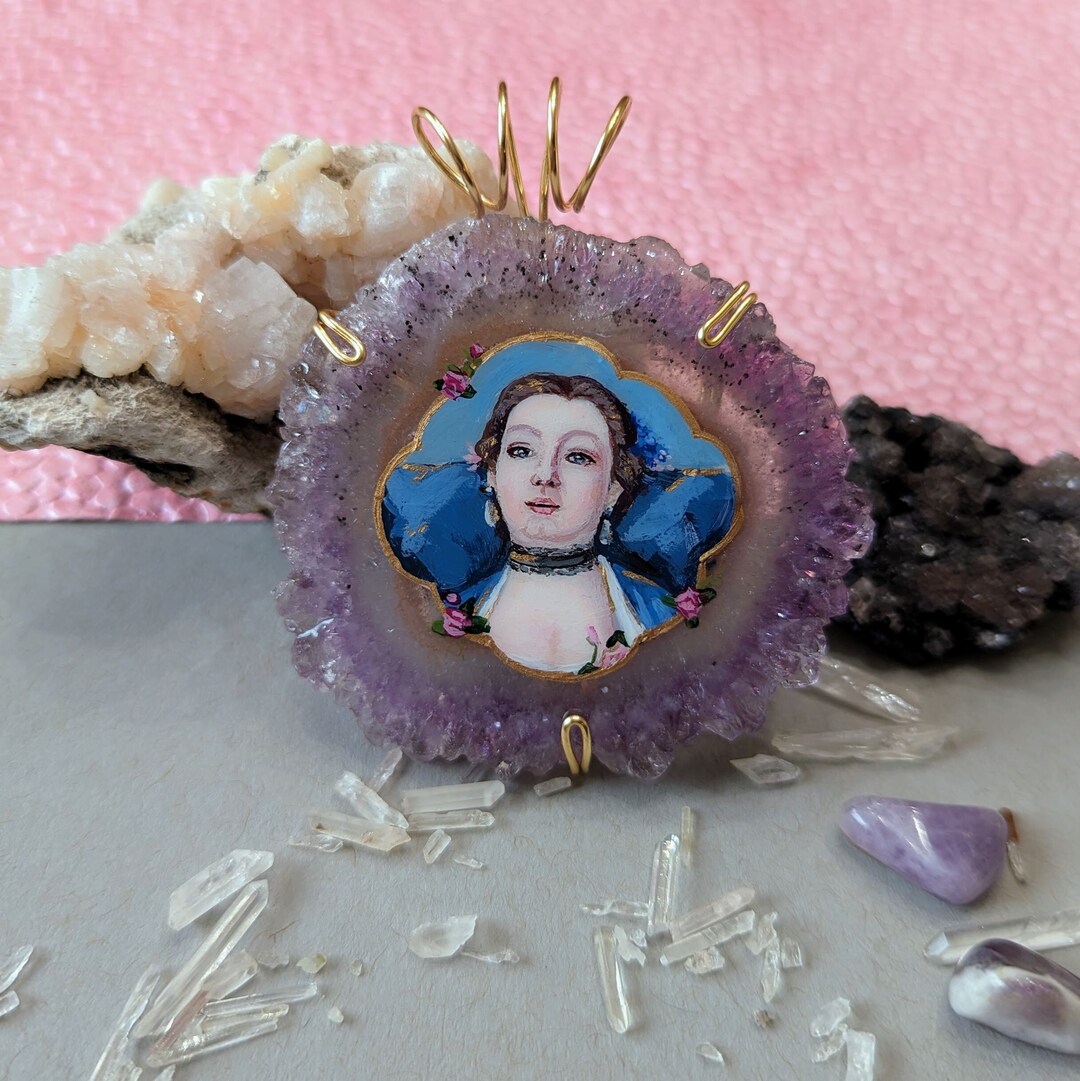 Portrait of a Woman Amethyst Pendant - Etsy