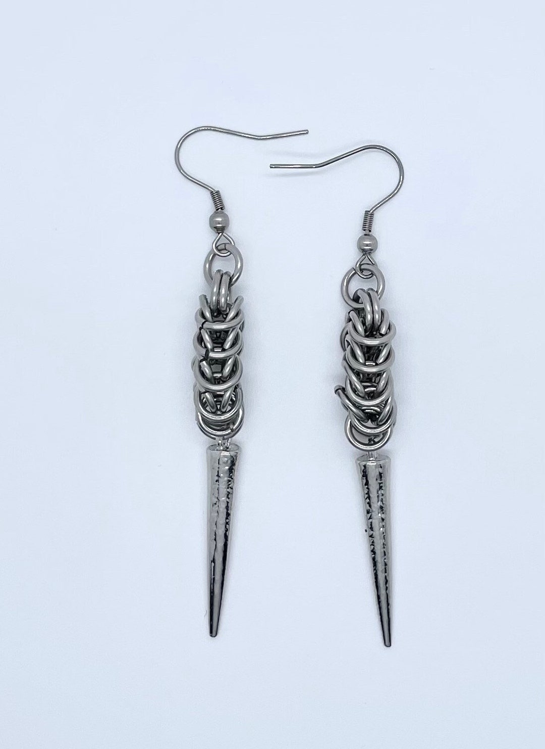 Fish Tail Stainless Steel Chainmail Earrings - Etsy