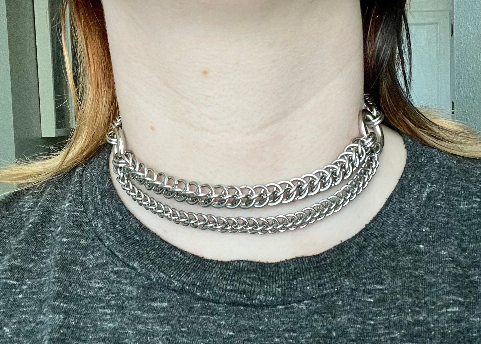 Ditto Chainmail Choker Necklace - Etsy