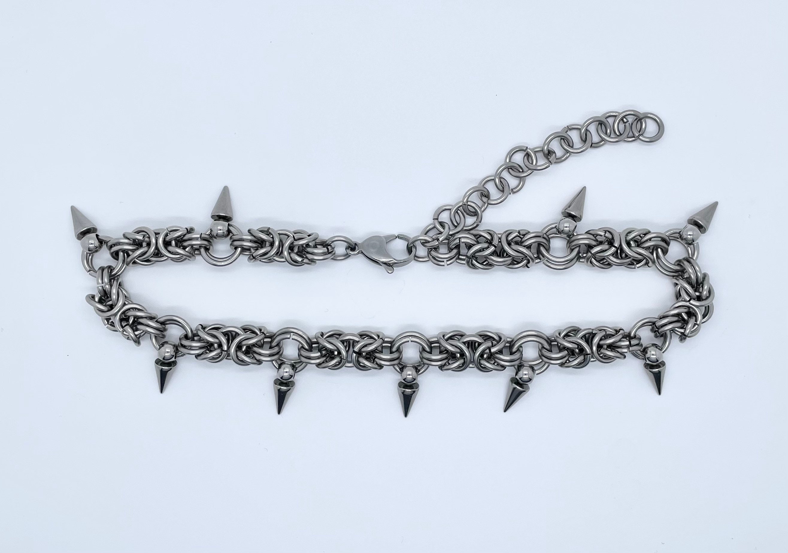 Spiked Chainmail Choker Necklace - Etsy
